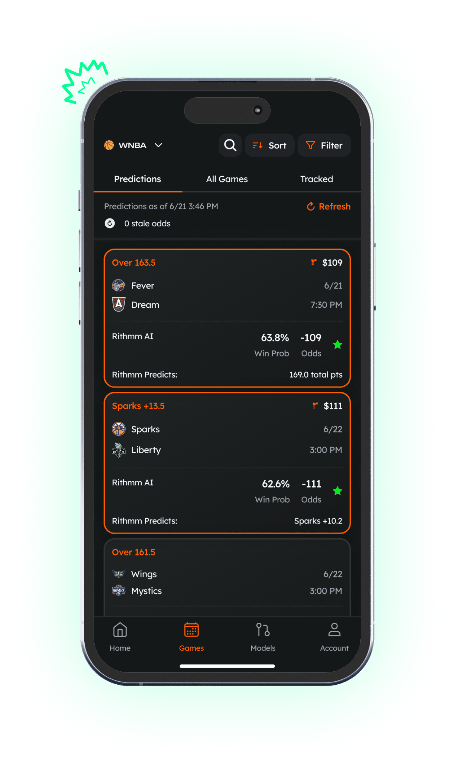 Rithmm | AI Sports Betting App | Custom Models